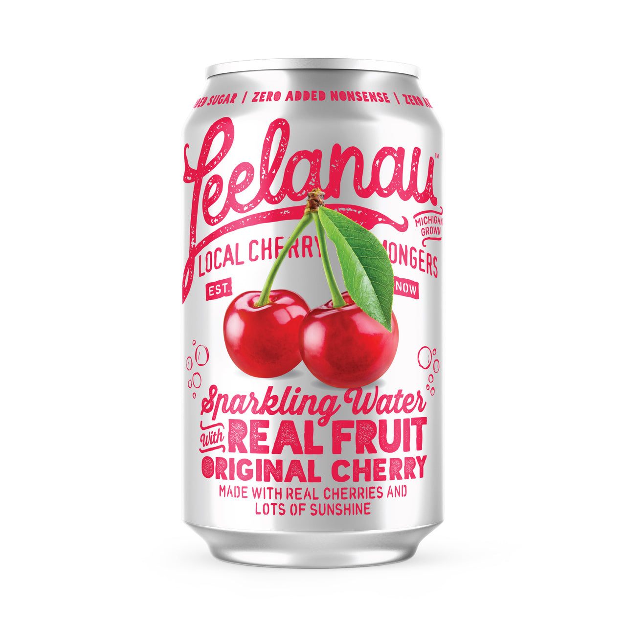 Original Cherry Sparkling Water, Case of 12 – Leelanau Bottling Company